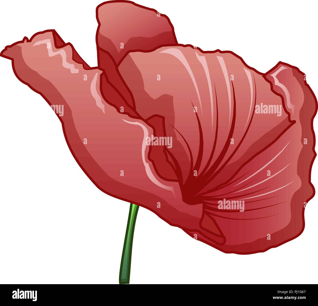 Red poppy icon, cartoon style Stock Vector Image & Art - Alamy