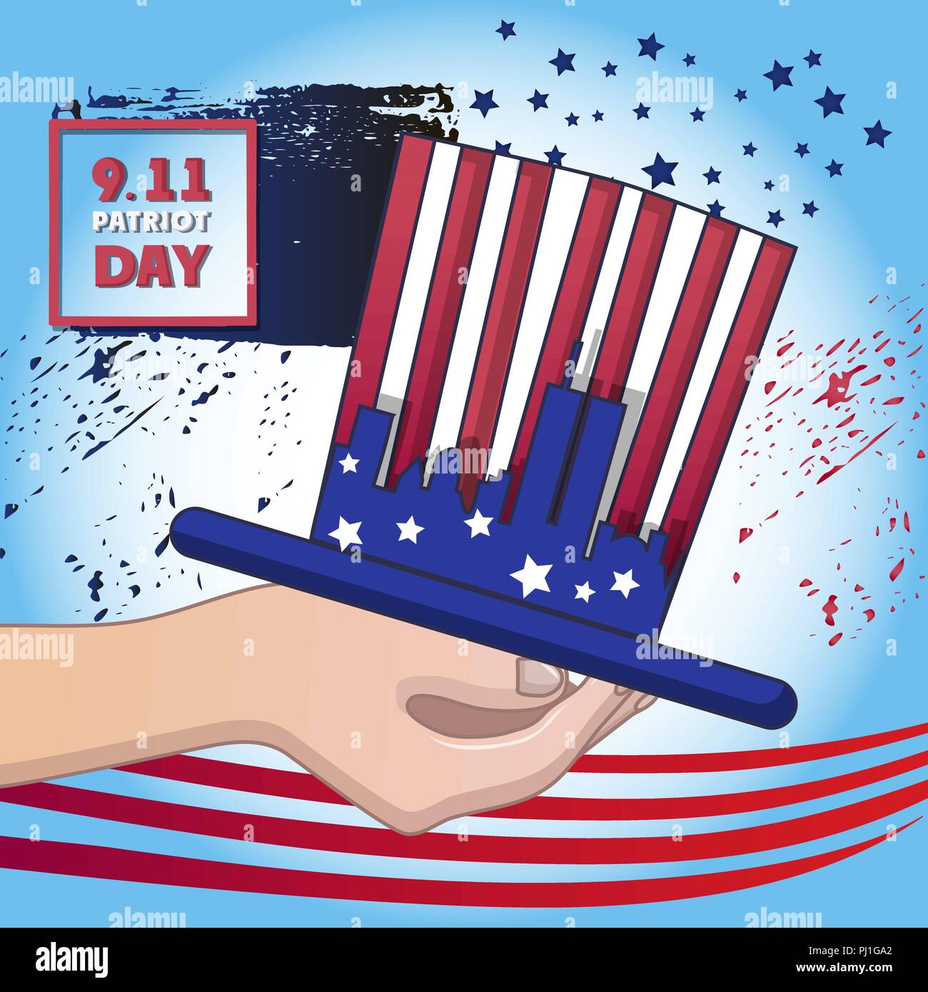 Usa september patriot day concept background, cartoon style Stock ...