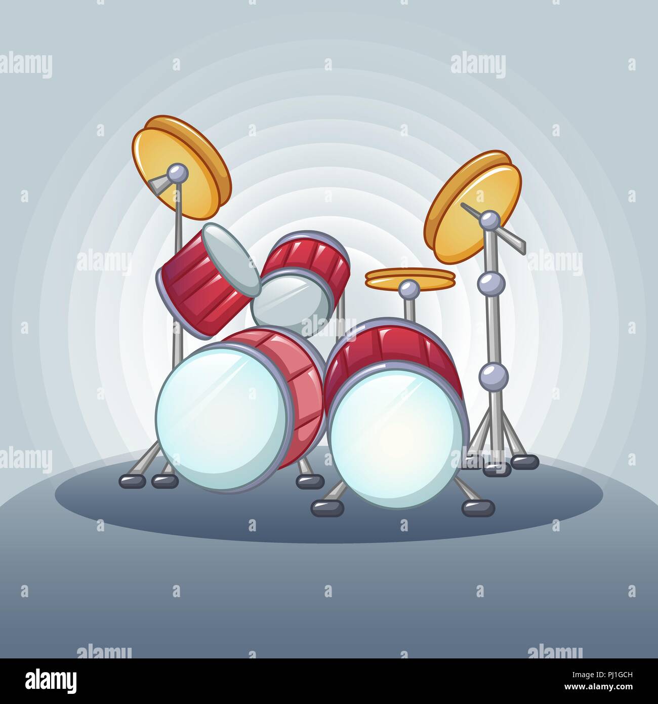 Drums set concept background, cartoon style Stock Vector Image & Art ...