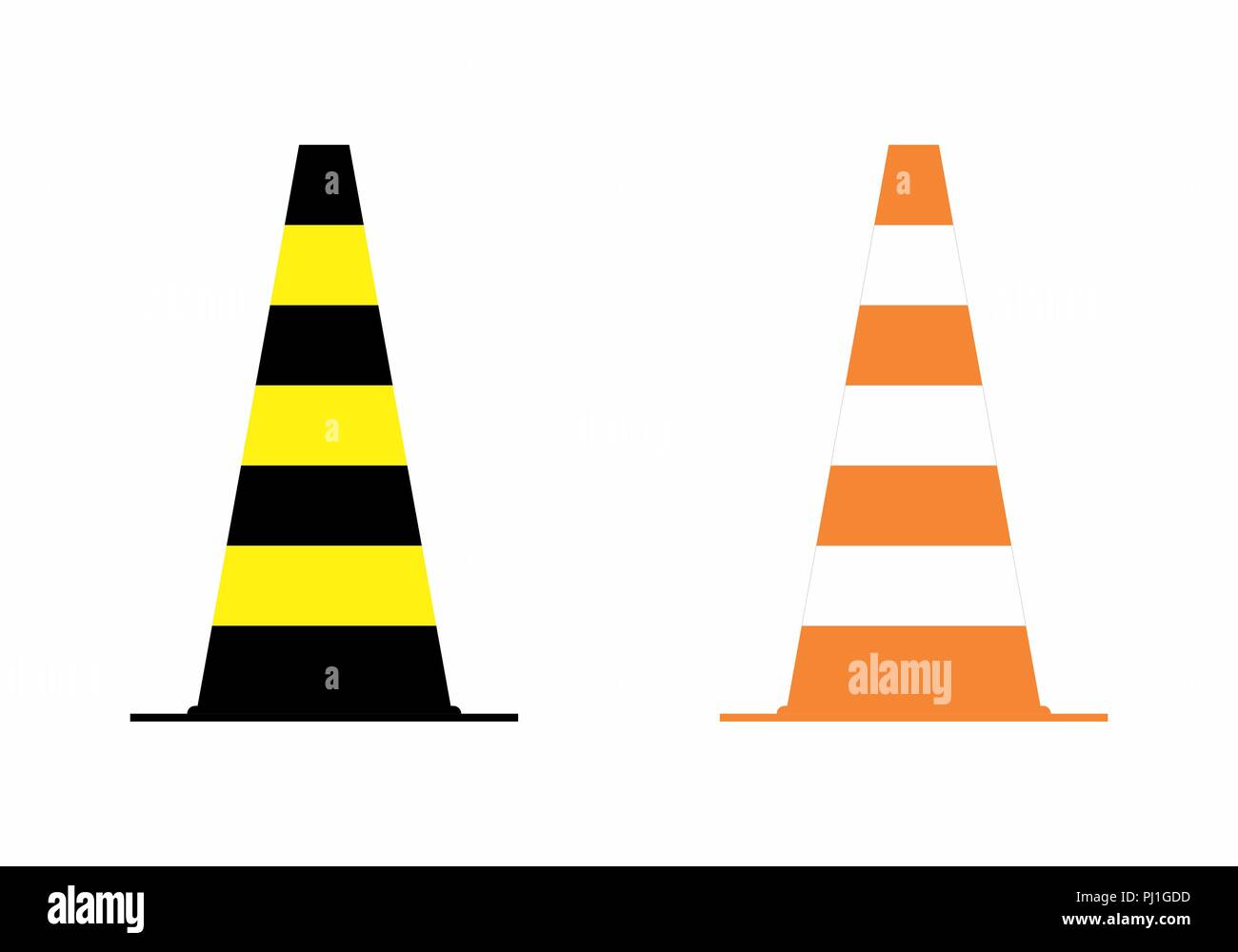 Illustration of two traffic cones isolated on white background Stock ...