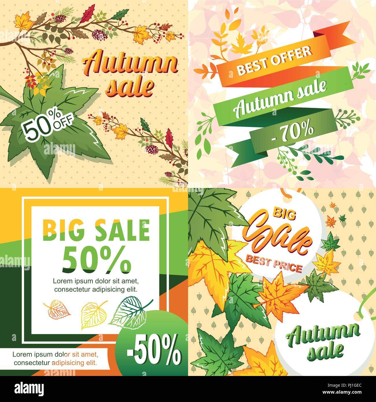 Autumn sale leaves halloween Stock Vector Images - Alamy