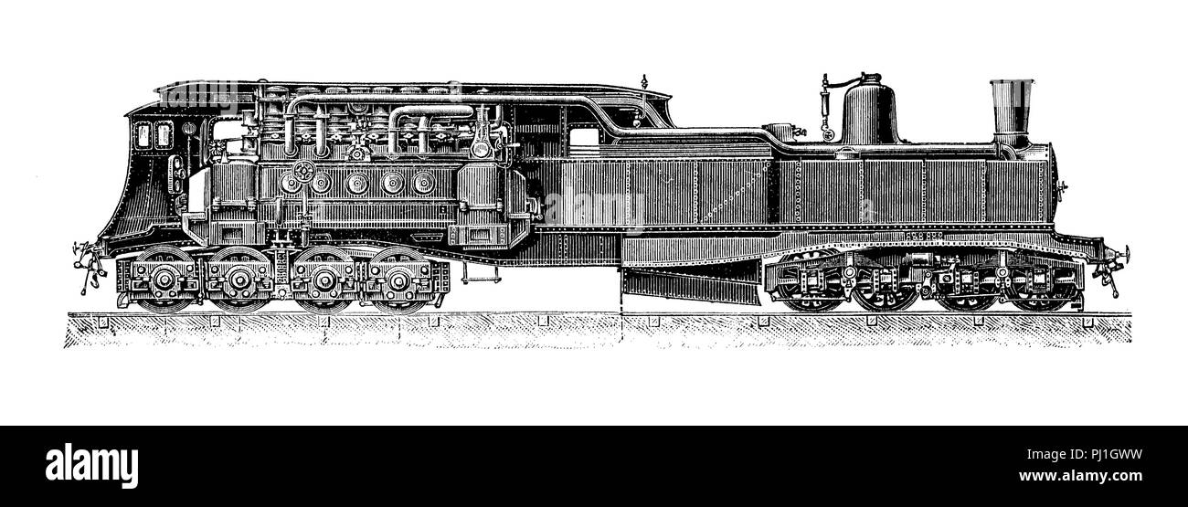 Electric railway train, 1890 Black and White Stock Photos & Images - Alamy