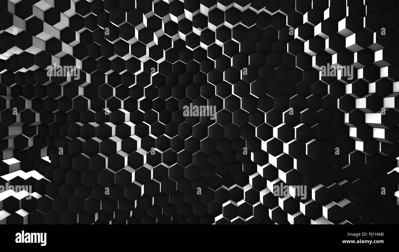 3d illustration, abstract background, volumetric undulating movement of ...