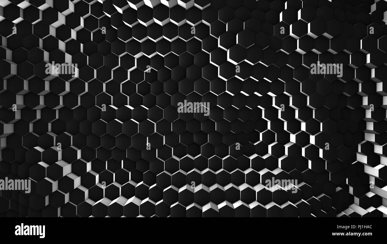 3d illustration, abstract background, volumetric undulating movement of ...