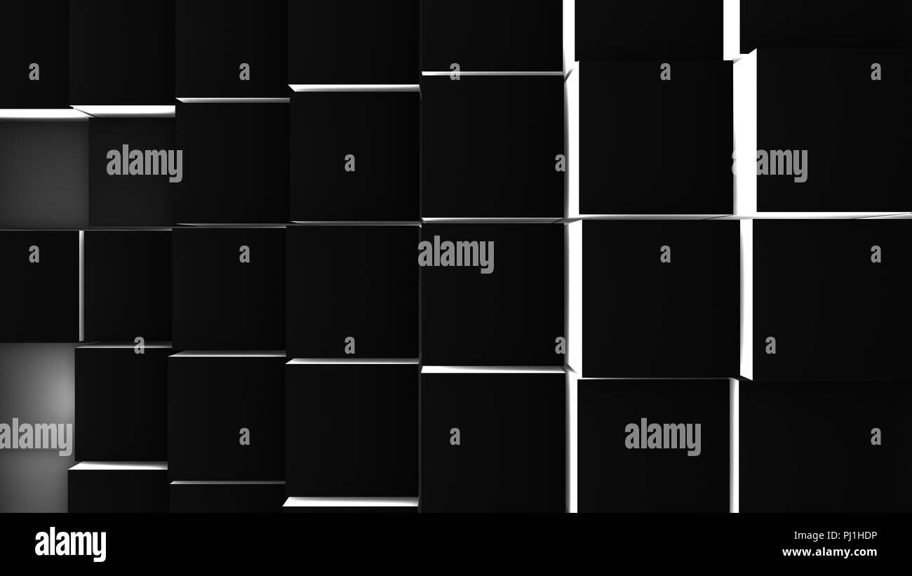 3d illustration, abstract background, volumetric undulating movement of ...