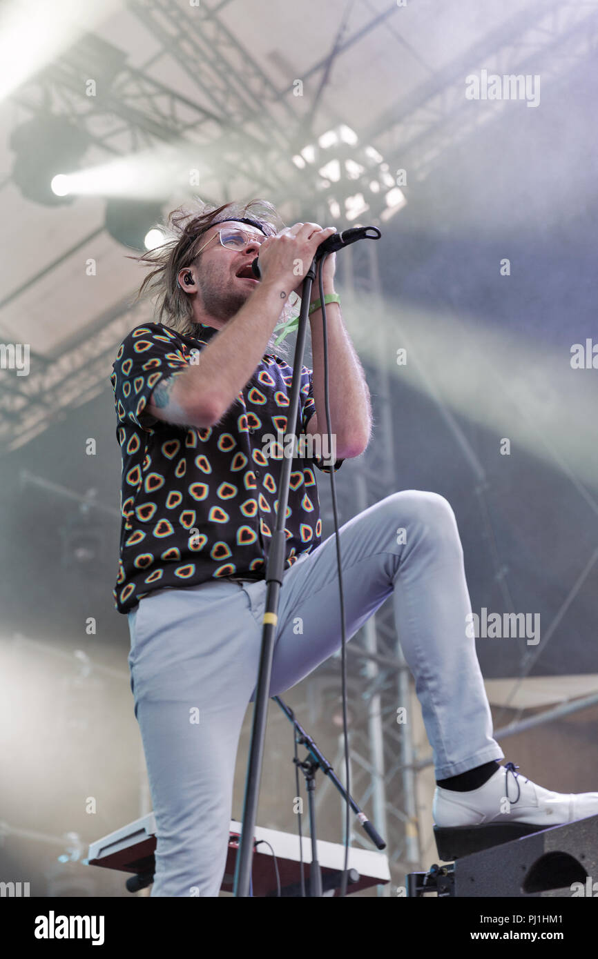 KIEV, UKRAINE - JULY 08, 2018: Enter Shikari, a British alternative ...