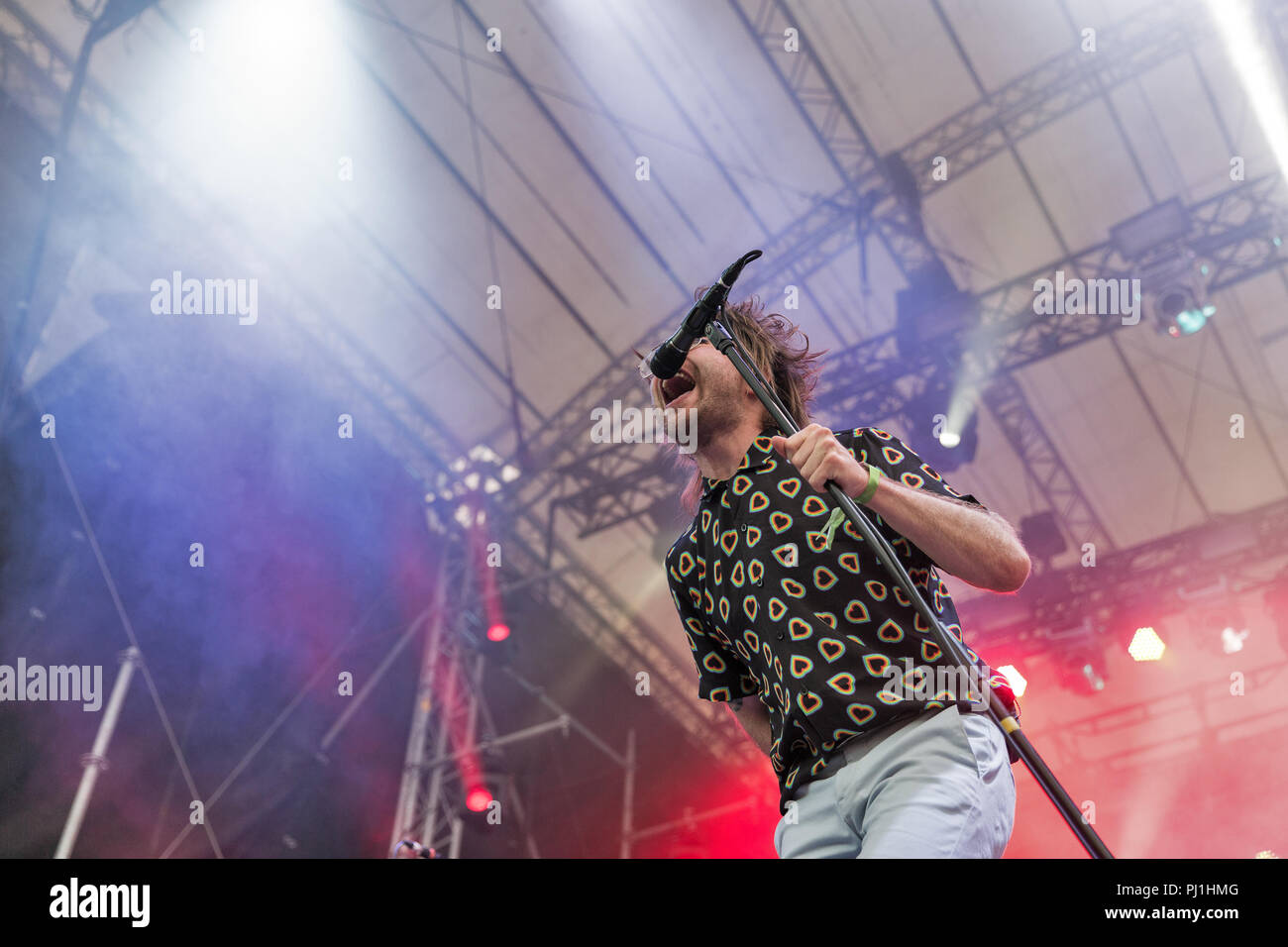 KIEV, UKRAINE - JULY 08, 2018: Enter Shikari, a British alternative ...