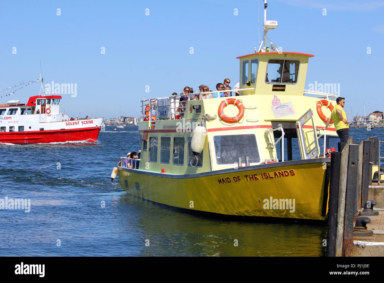 Sandbanks, Dorset, England - June 02 2018: The Brownsea Island Ferry ...