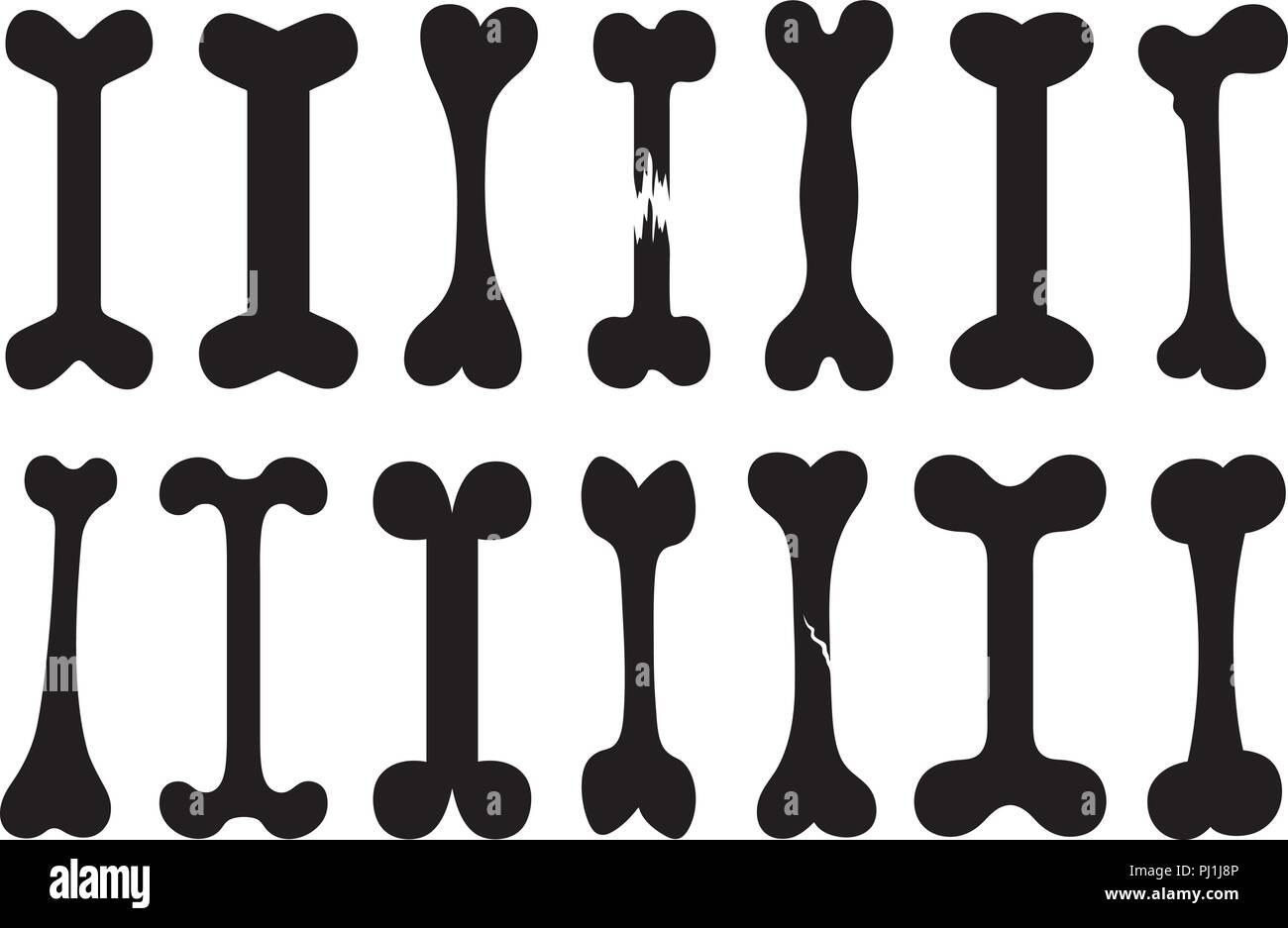 Set of different dog bones isolated on white Stock Vector Image & Art ...