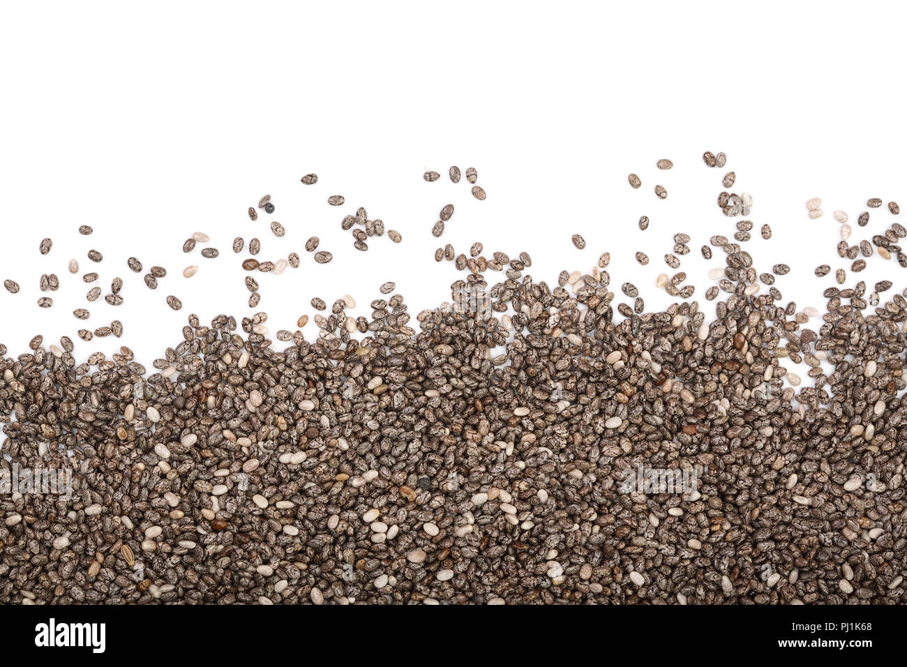Chia seeds isolated on white background with copy space for your text ...