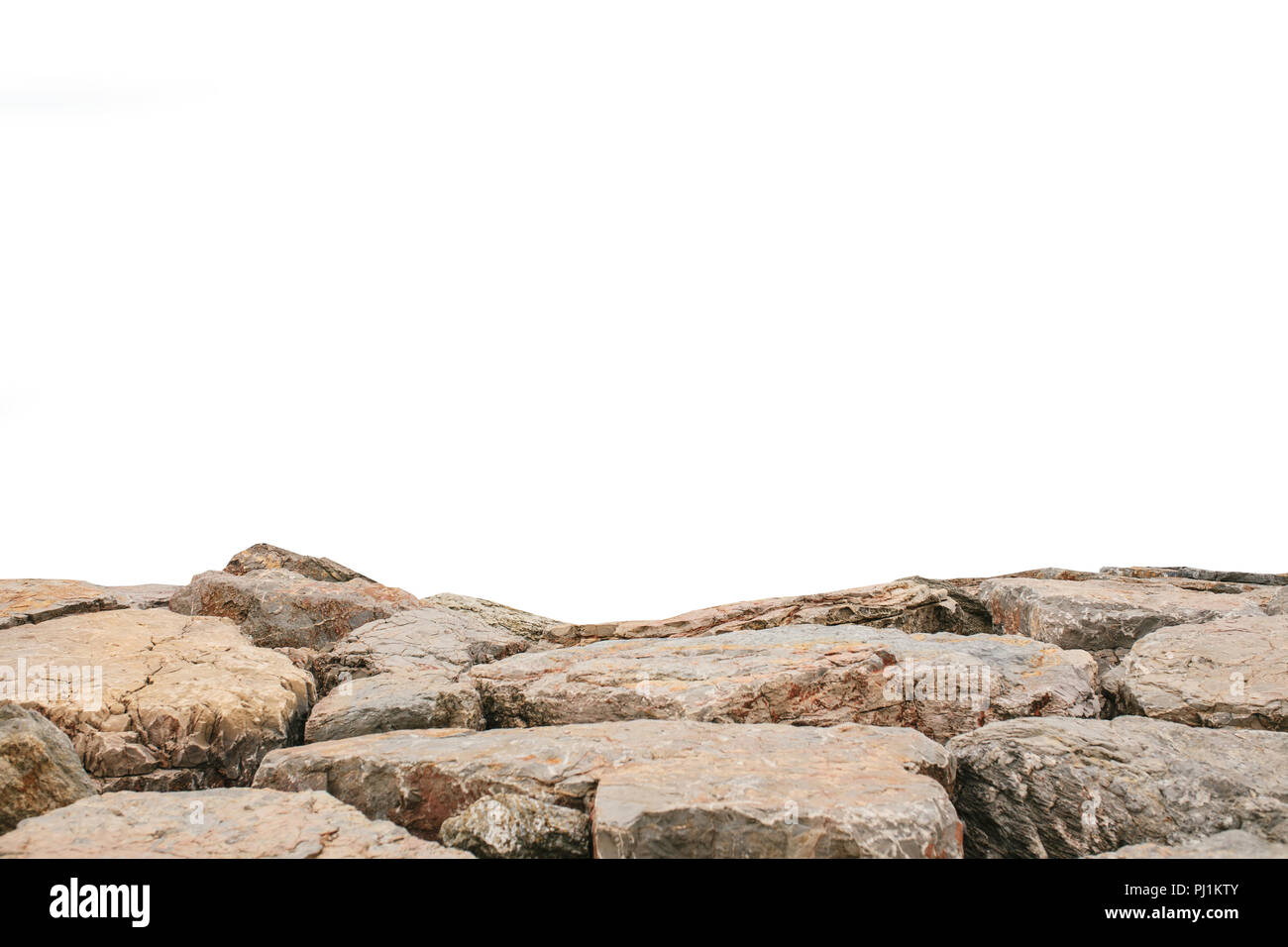 Brown landscape stones isolated on white background. Element of natural ...