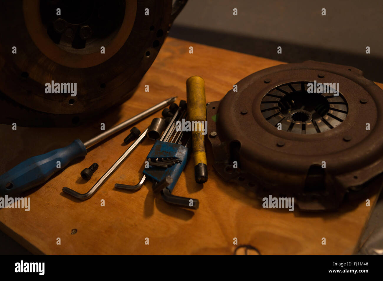 Various tools with mac wheel Stock Photo - Alamy