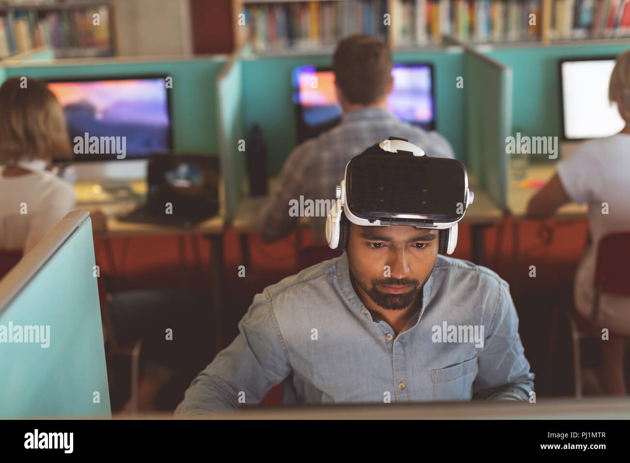 Male working desk glasses hi-res stock photography and images - Alamy
