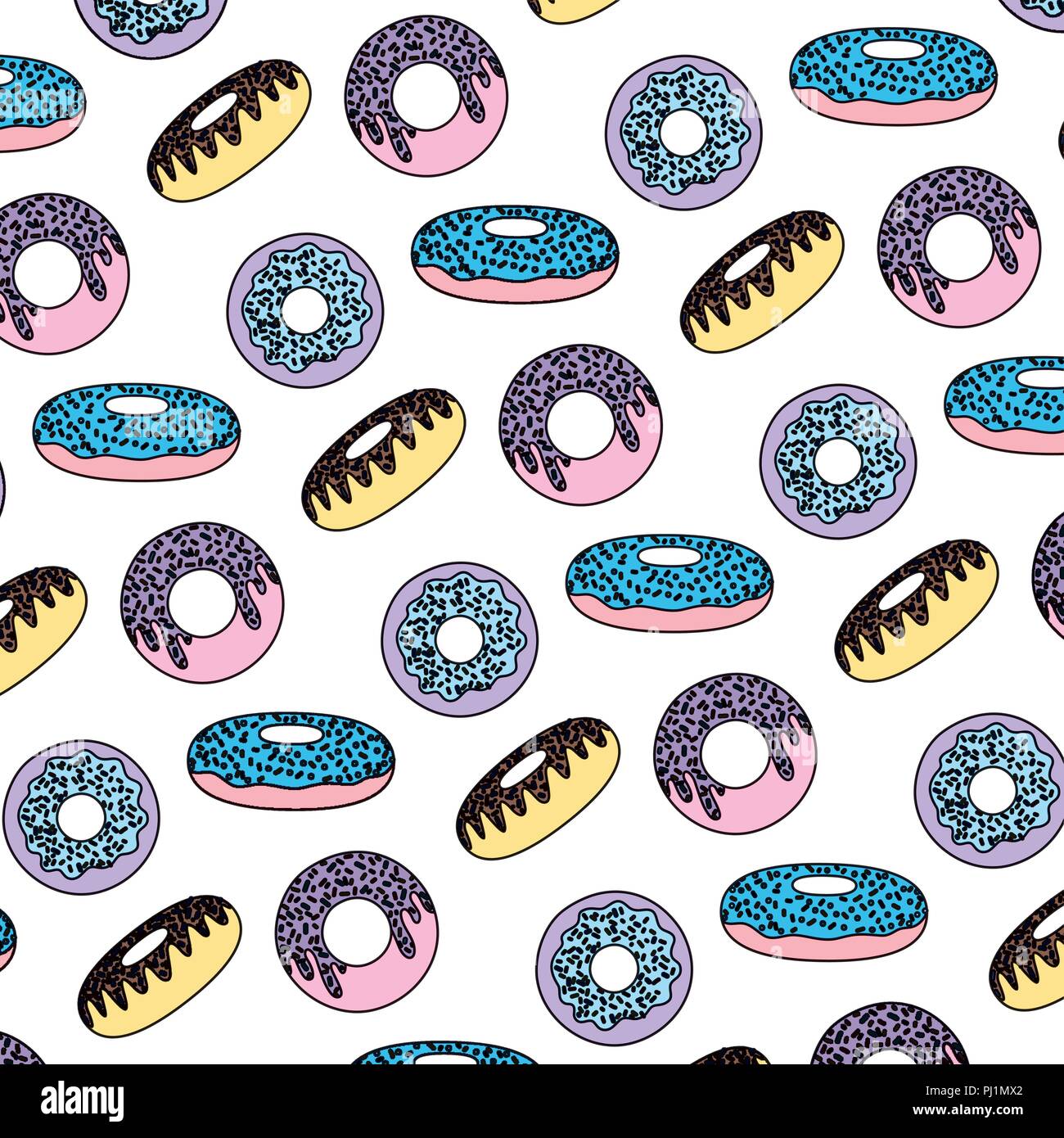 color tasty donuts desserts pastry background Stock Vector Image & Art ...