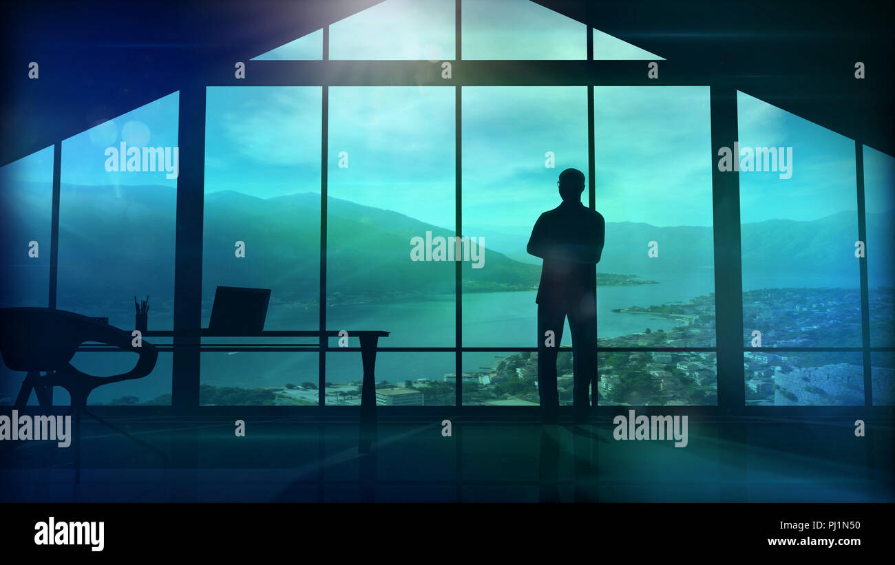 Silhouette man front computer hi-res stock photography and images - Alamy