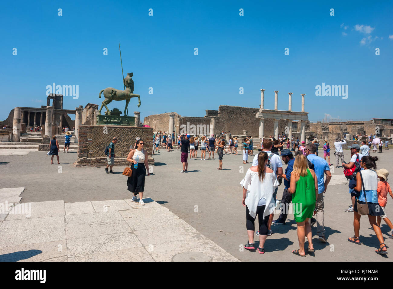 POMPEI, ITALY - AUGUST 1, 2018: Ruins of the ancient roman city of ...