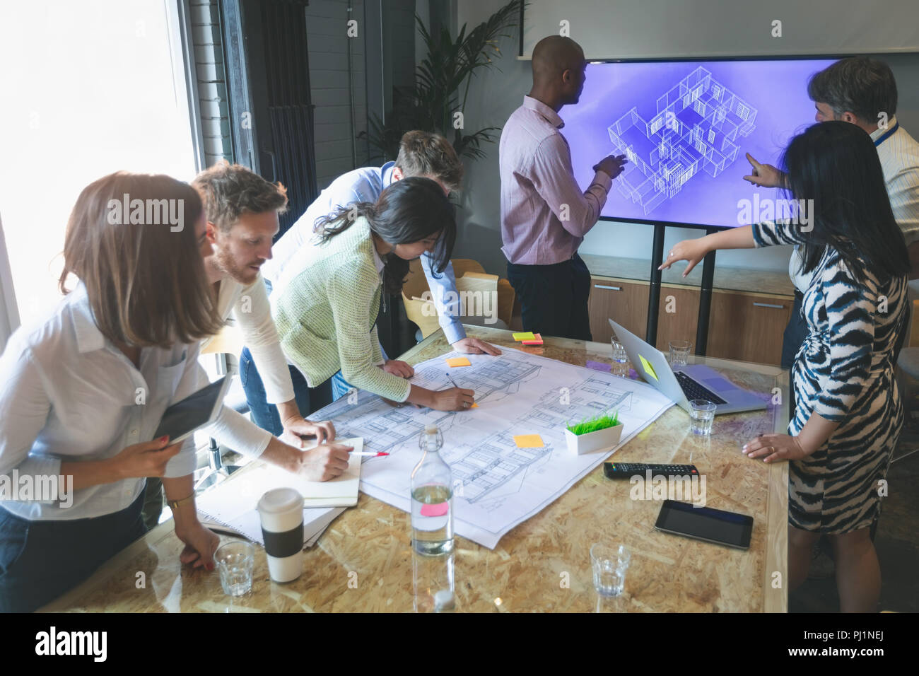 Business people making preparation for presentation Stock Photo - Alamy