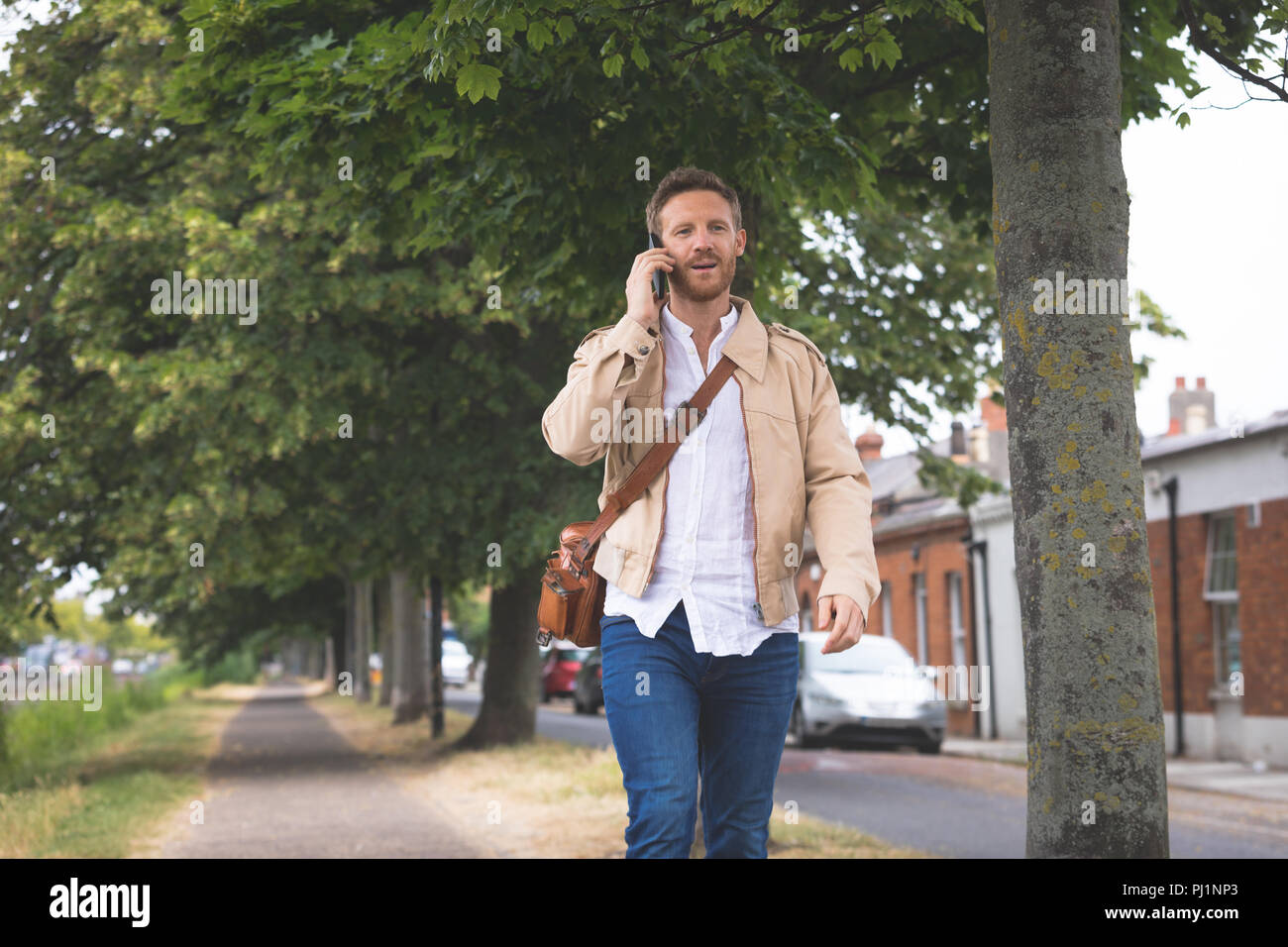 Talking On Cell Phone Walking