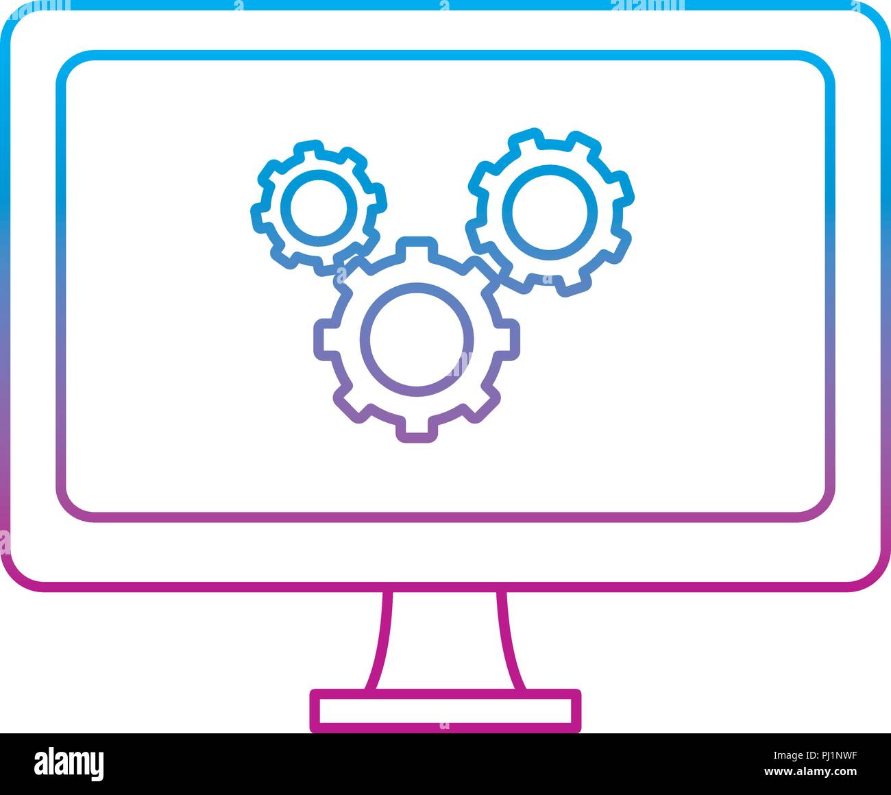 degraded line computer technology with gears process industry Stock Vector Image & Art - Alamy