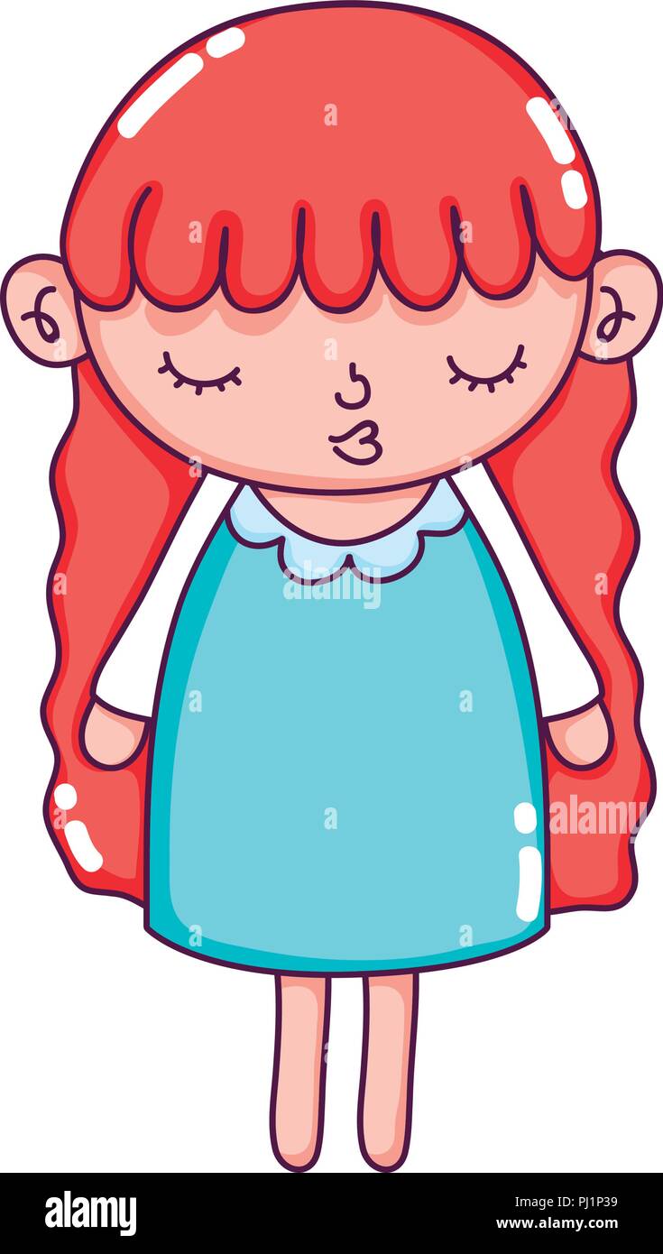 nice girl child with long hair Stock Vector Image & Art - Alamy