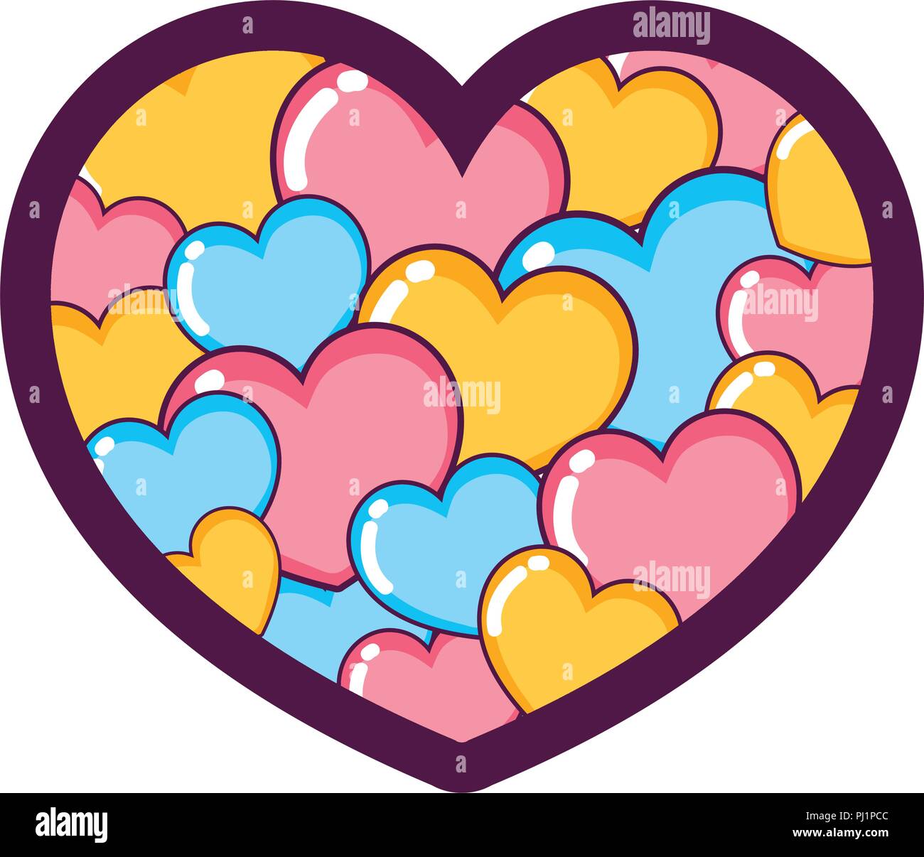 beauty heart symbol decoration style Stock Vector Image & Art - Alamy
