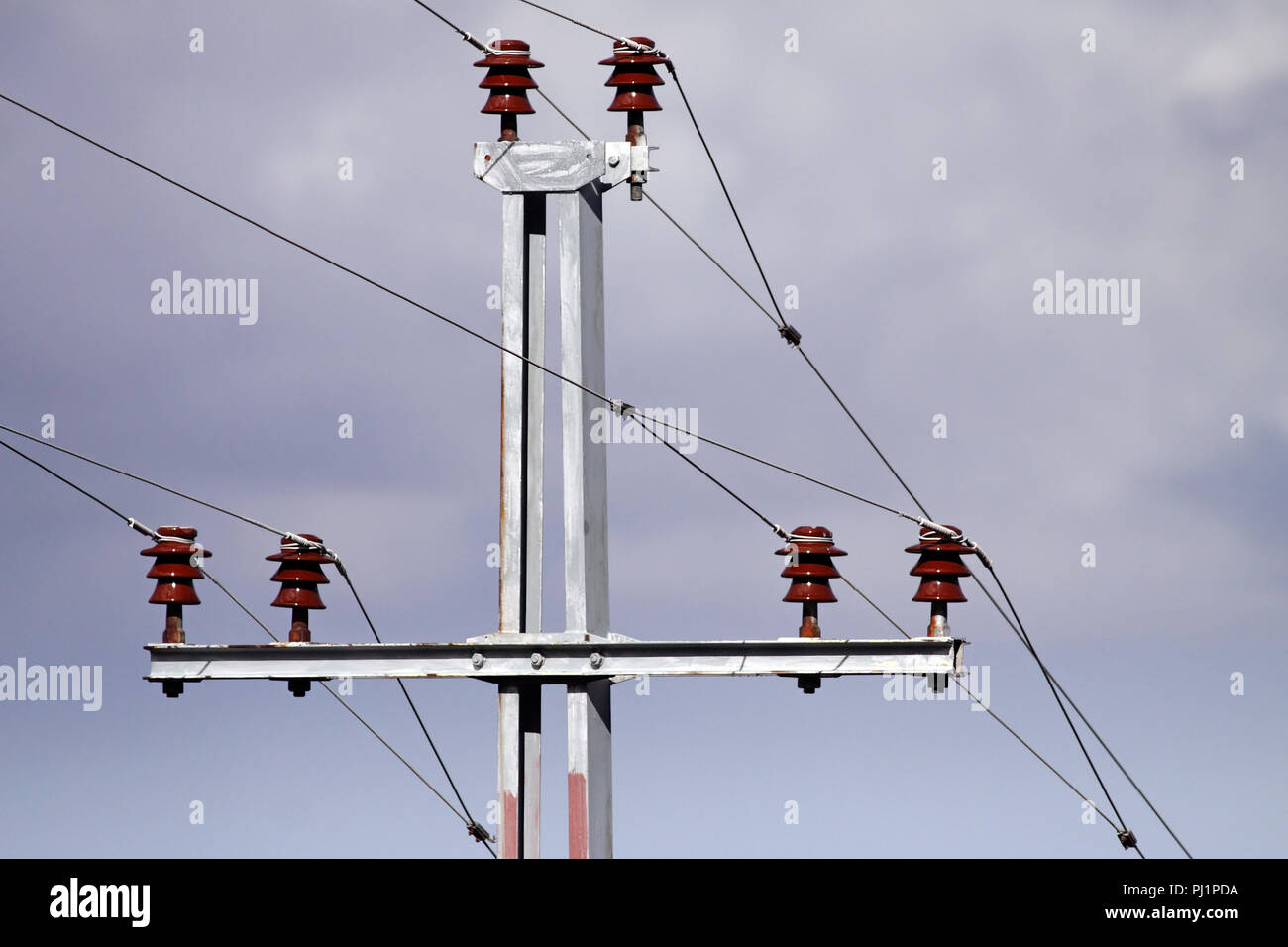 Detailed image of power lines and connections Stock Photo - Alamy