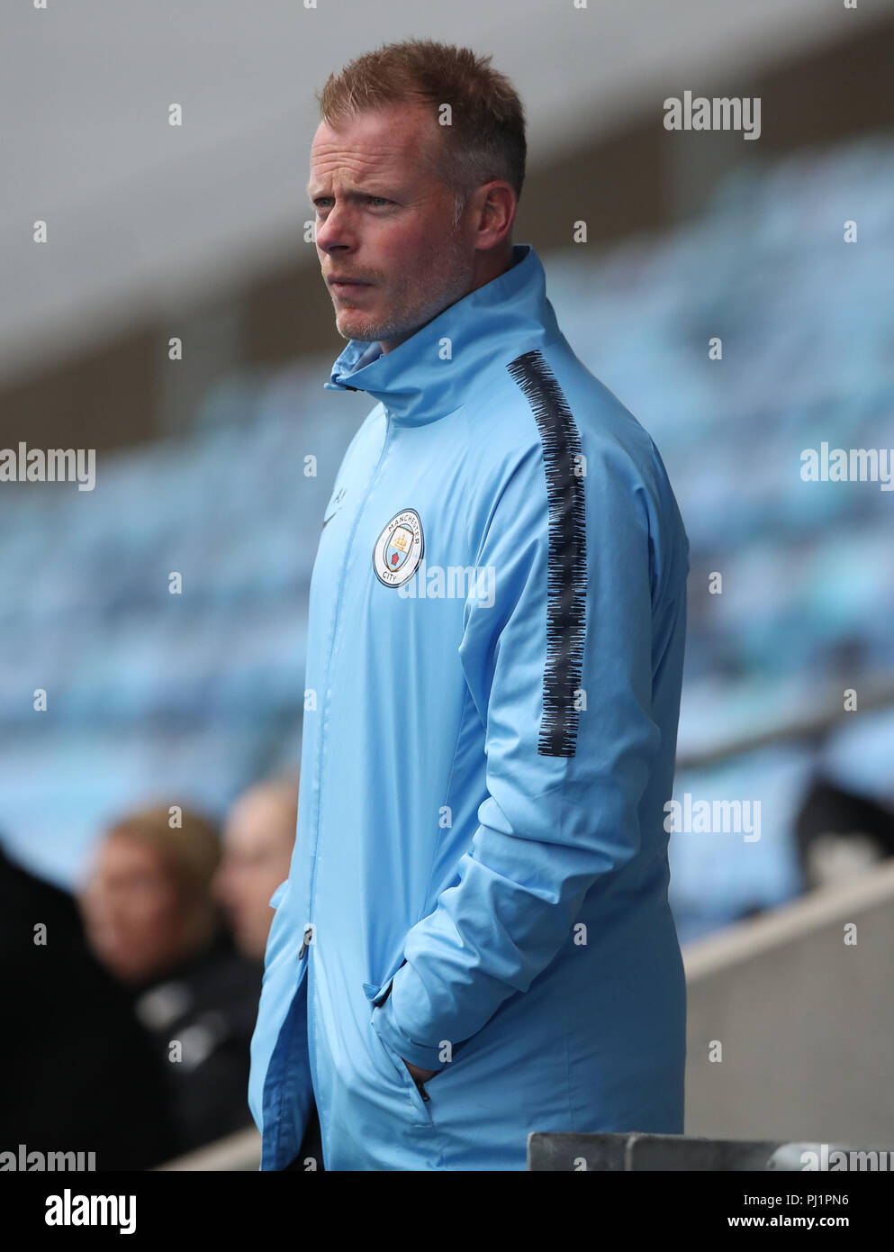 Manchester City Women coach Alan Mahon during the Continental Tyres Cup ...