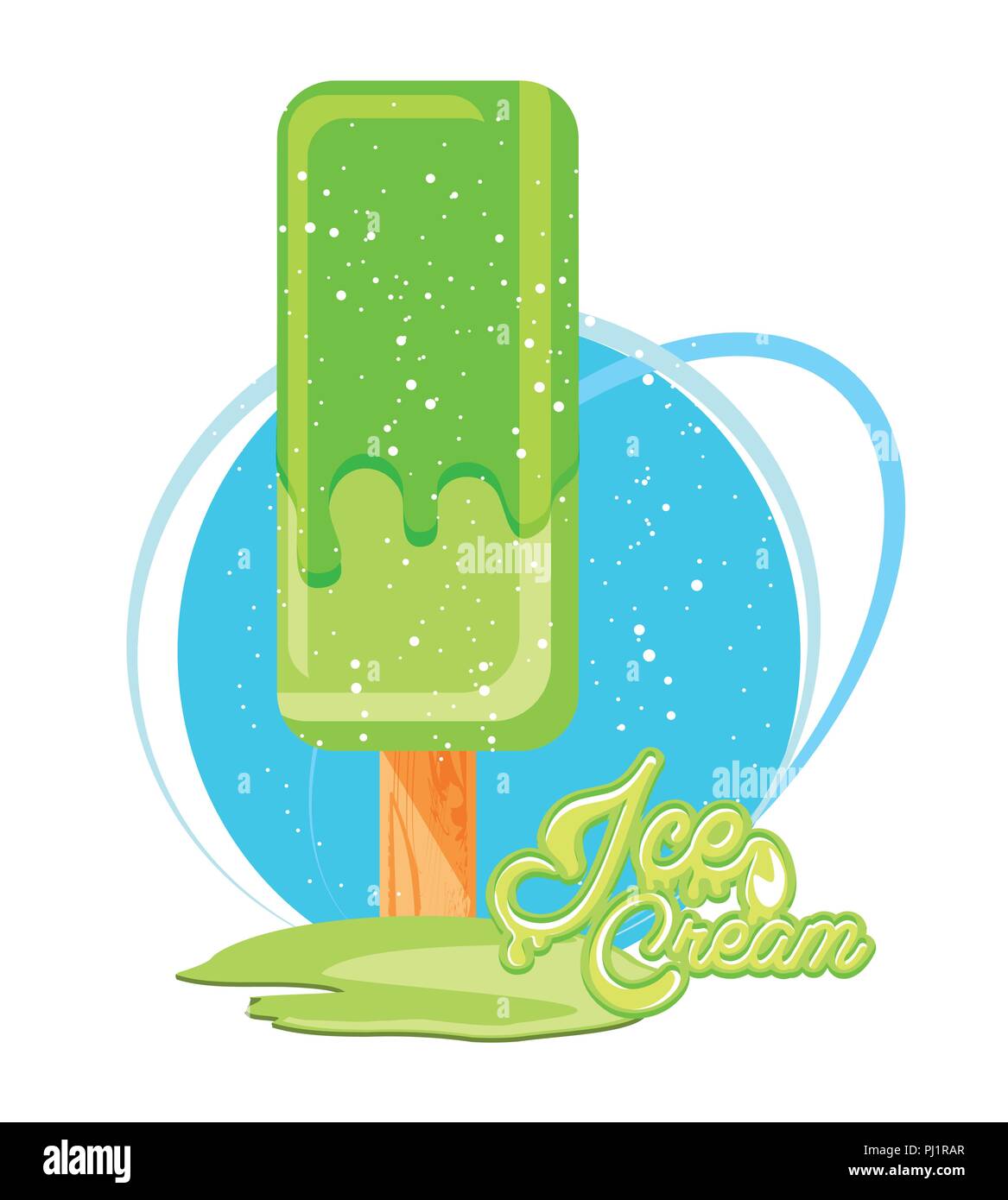 delicious ice cream in stick vector illustration design Stock Vector ...