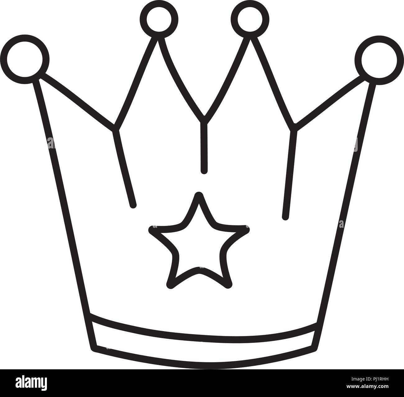 line metal crown object with stars design Stock Vector Image & Art - Alamy