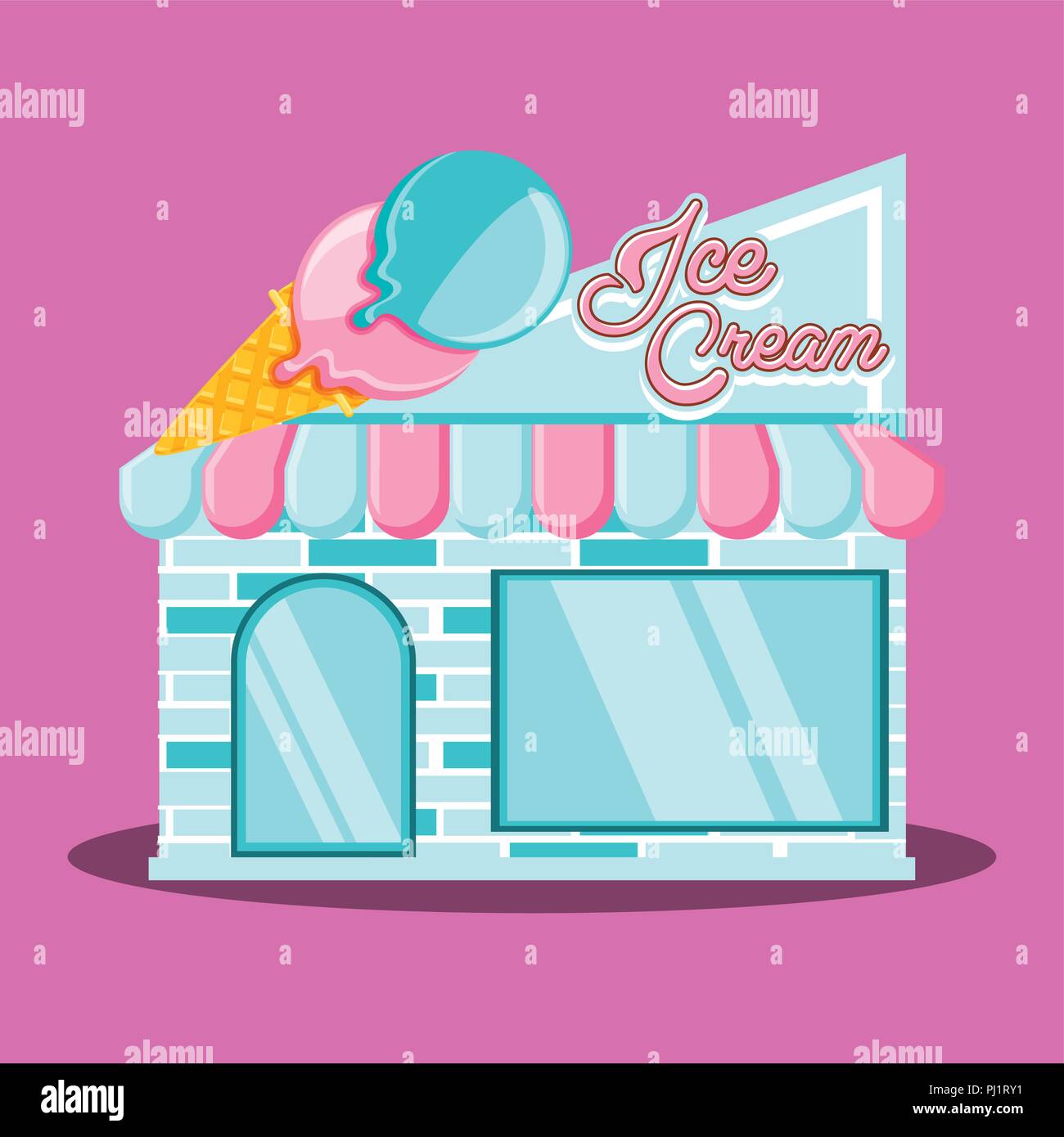 ice cream shop facade vector illustration design Stock Vector Image ...
