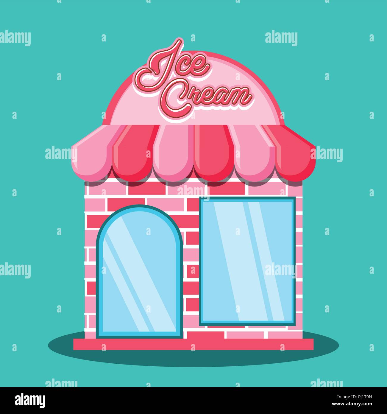 ice cream shop facade vector illustration design Stock Vector Image ...