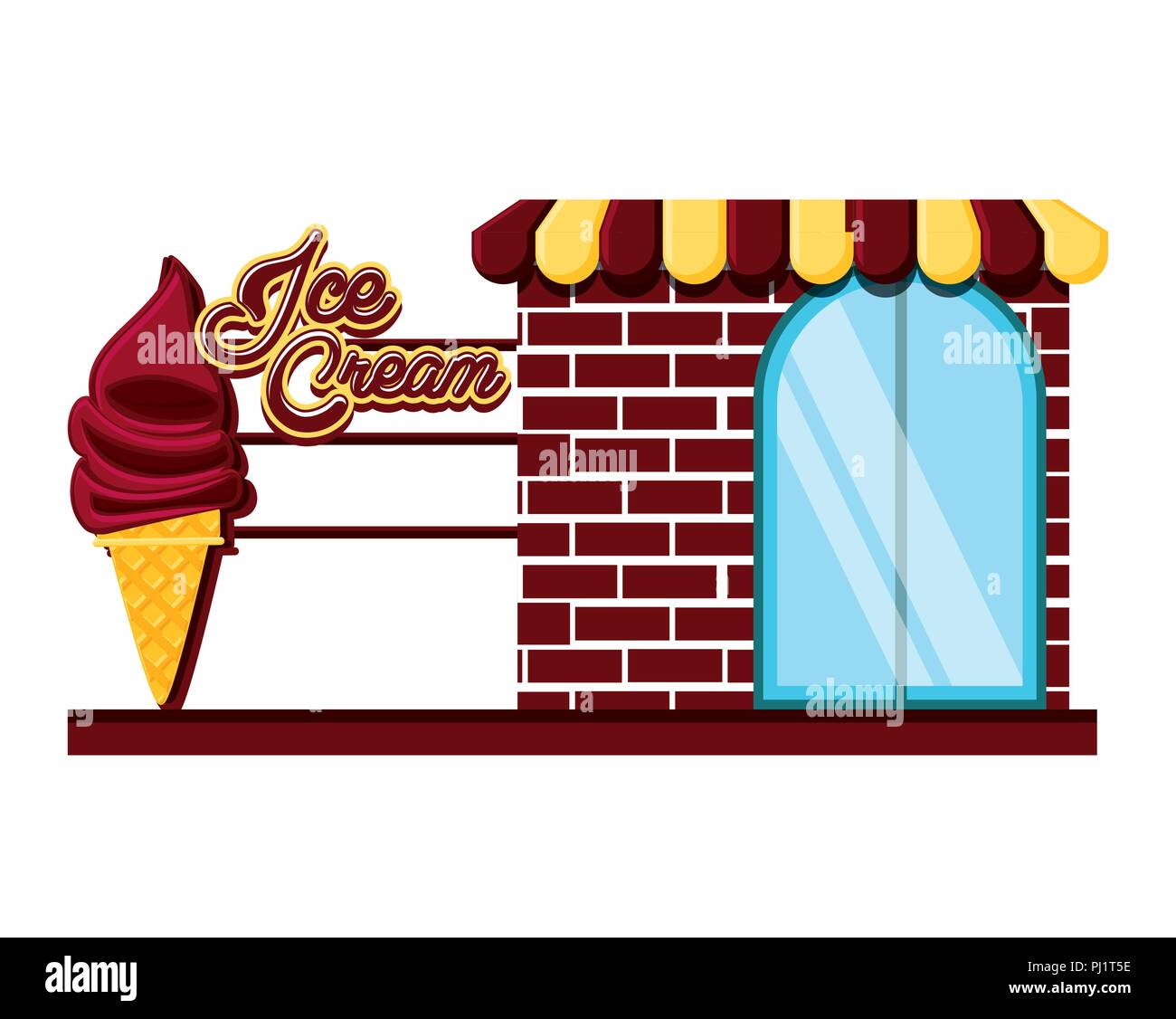 ice cream shop facade vector illustration design Stock Vector Image ...