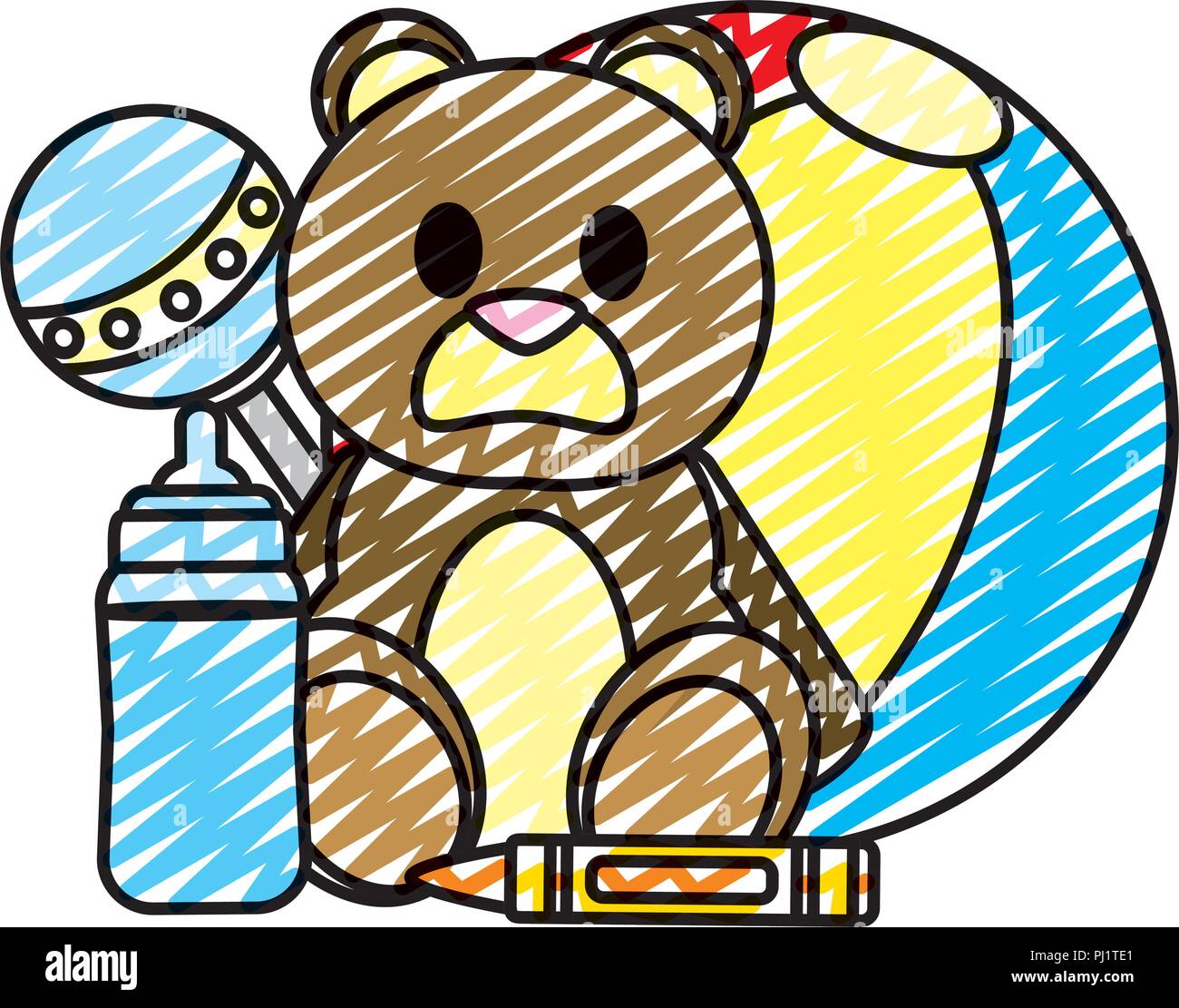 Doodle Cute Babe Toys Things Design Stock Vector Image And Art Alamy