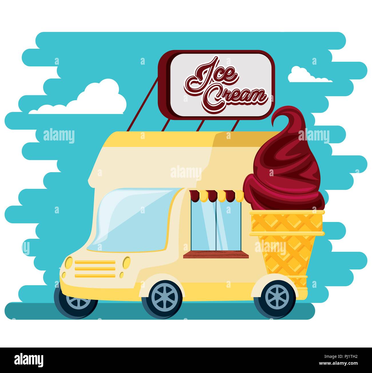 ice cream shop van vector illustration design Stock Vector Image & Art ...
