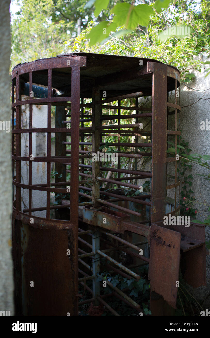 Derelict building that was once part of the terminal of the Aust Ferry ...