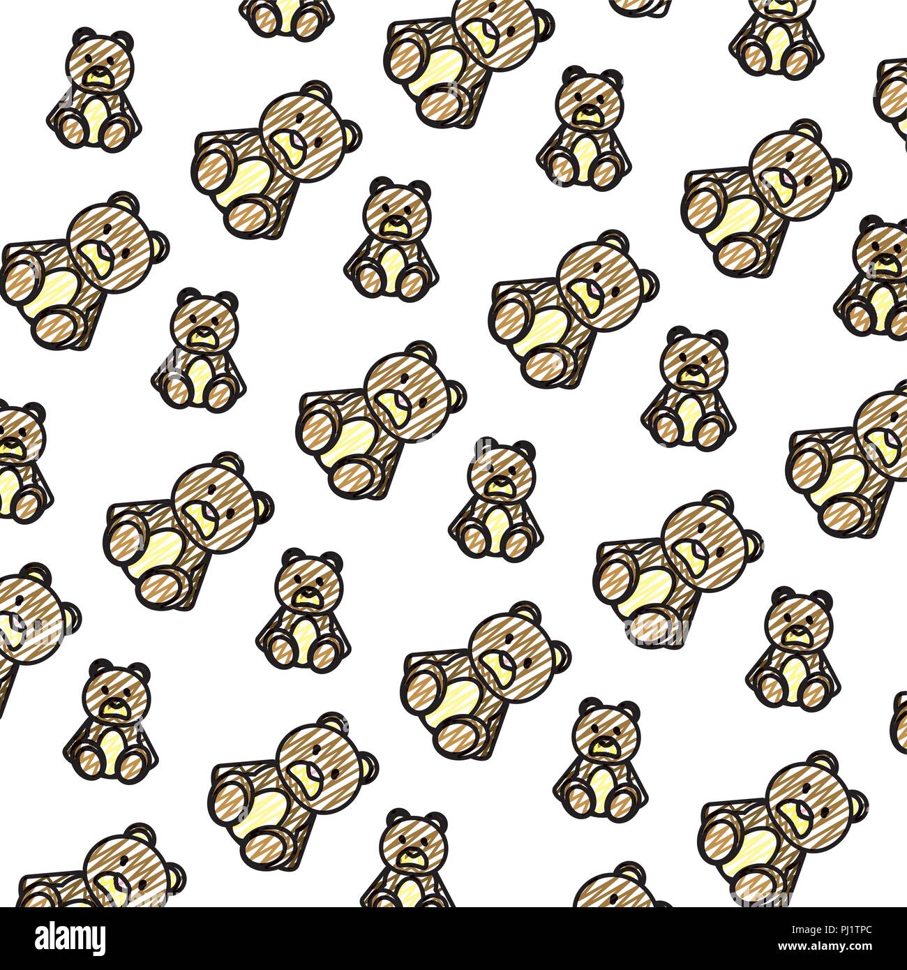 doodle bear teddy cute toy background Stock Vector Image & Art - Alamy