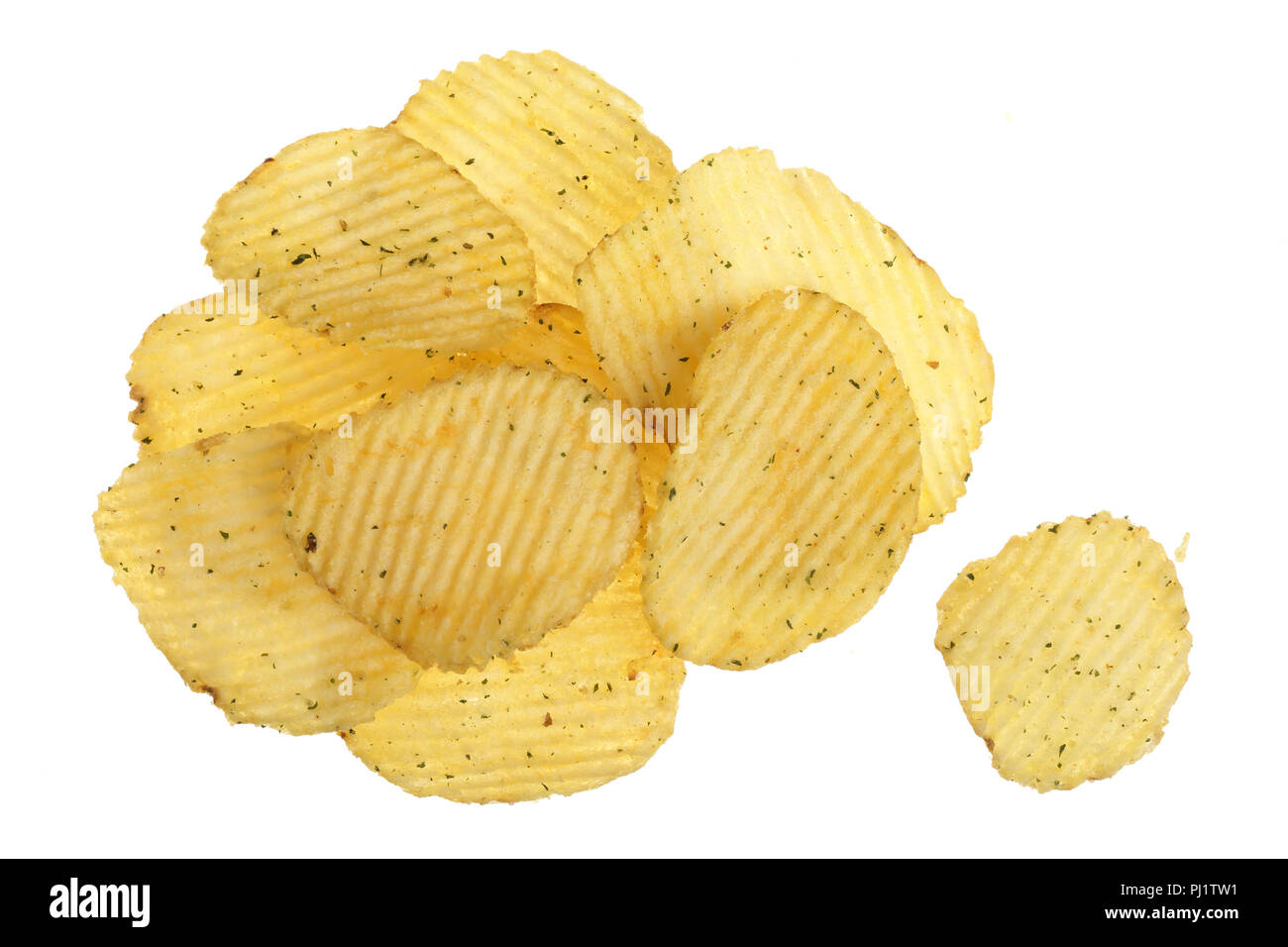 Potato chips top view Cut Out Stock Images & Pictures - Alamy