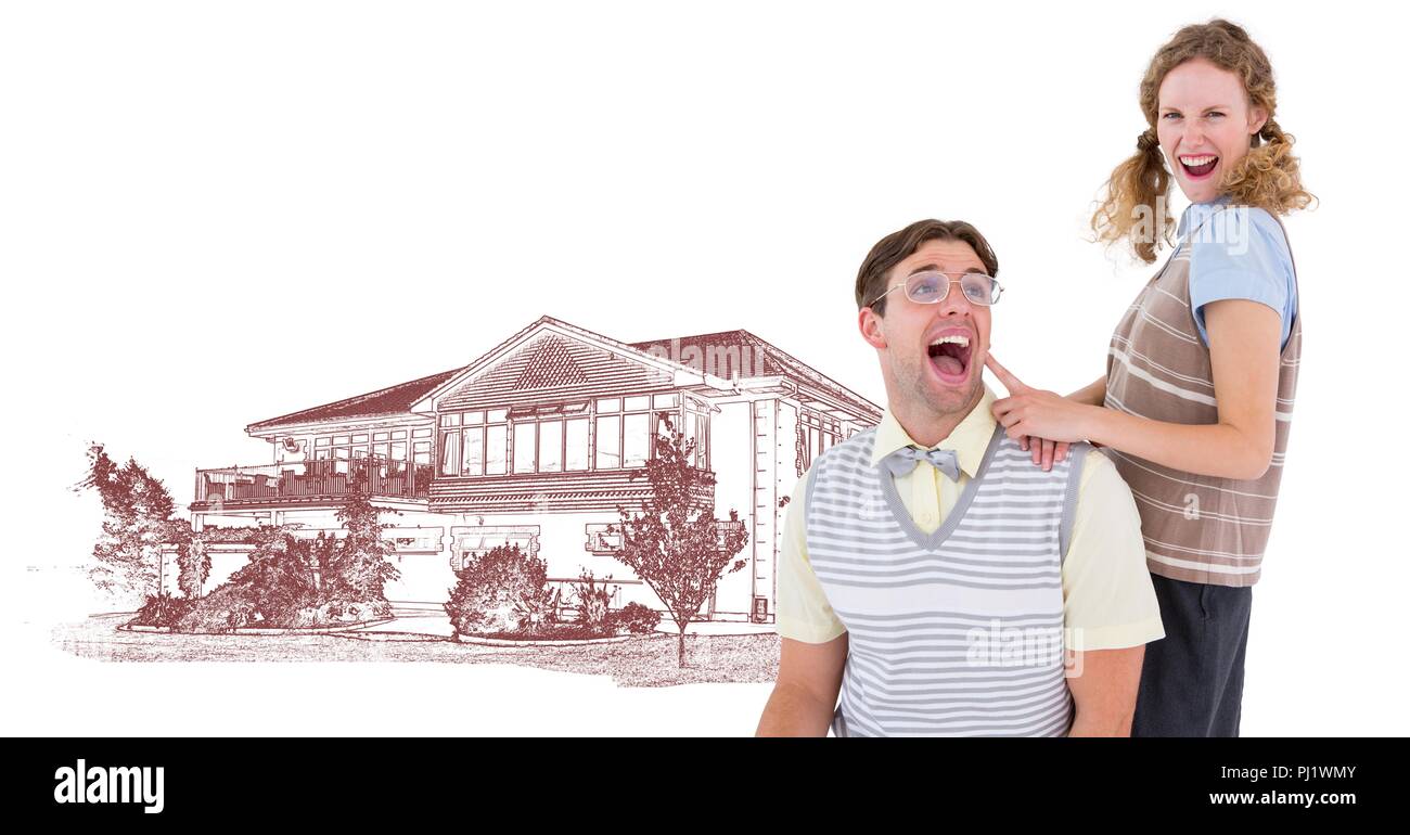 Woman in front of her house Cut Out Stock Images & Pictures - Alamy