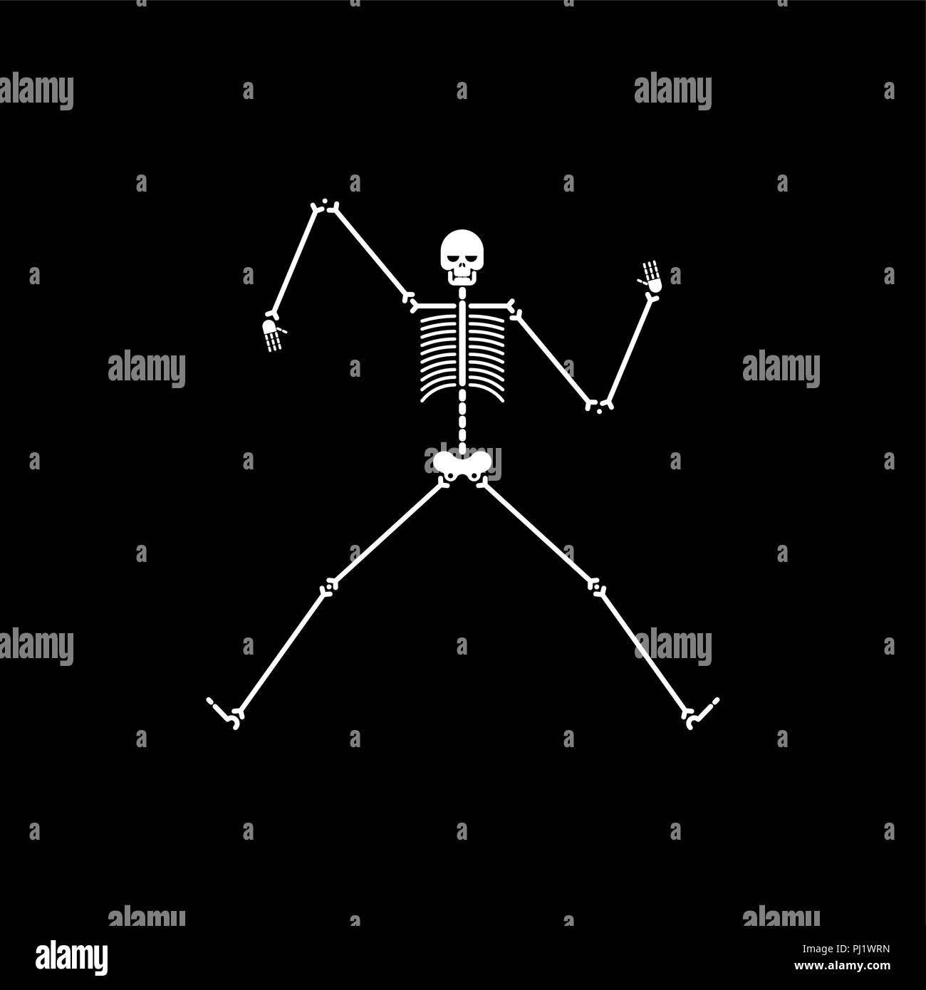 Skeleton dance isolated. Skull and bone dances. Vector illustration ...