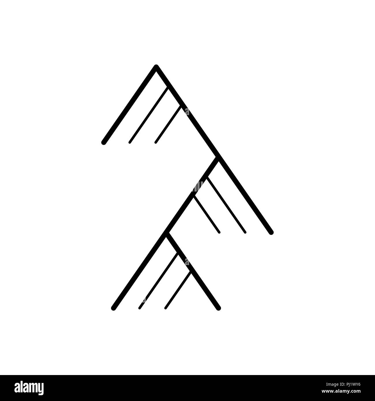 Mountain linear sign. Rock symbol vector illustration Stock Vector ...