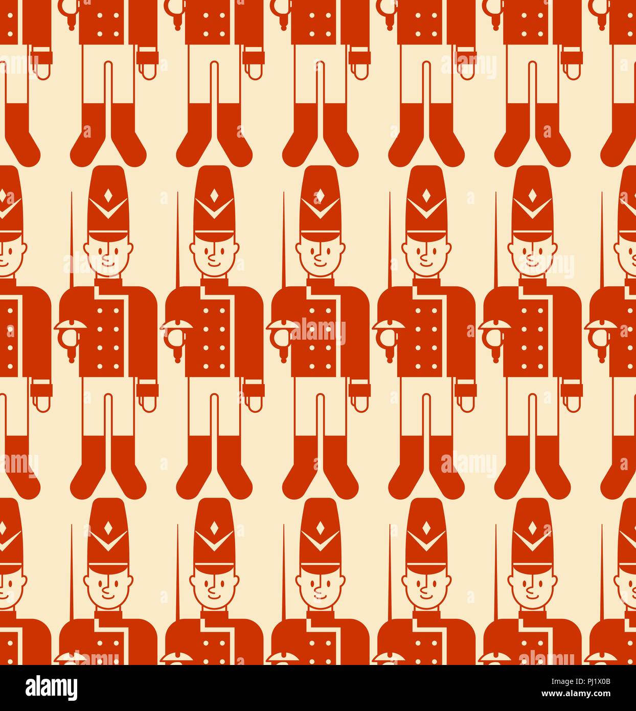 Toy soldier pattern seamless. Guardsman plaything background. Vector ...
