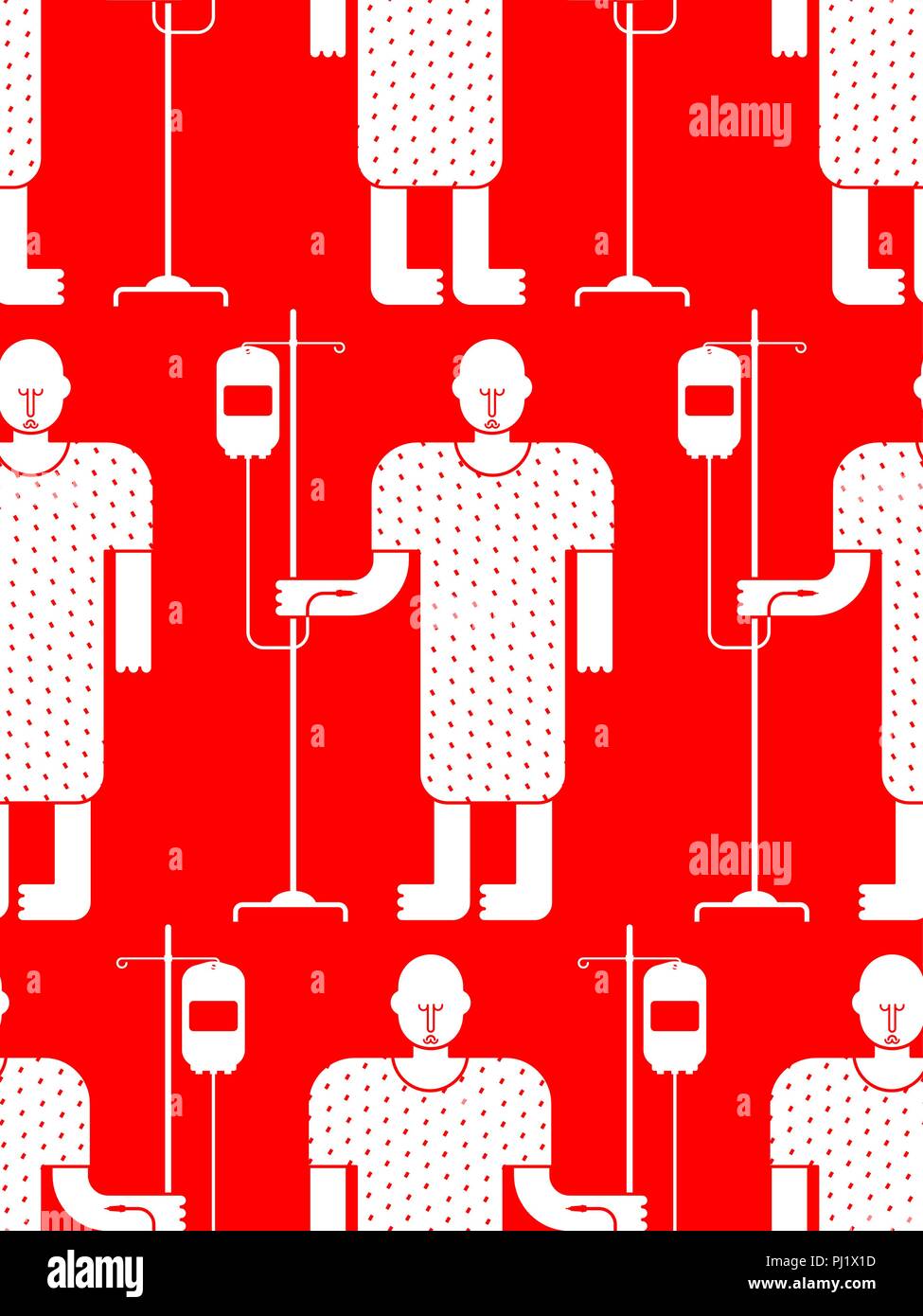 Hospital patient with dropper pattern seamless. Clinic texture. Sick ...
