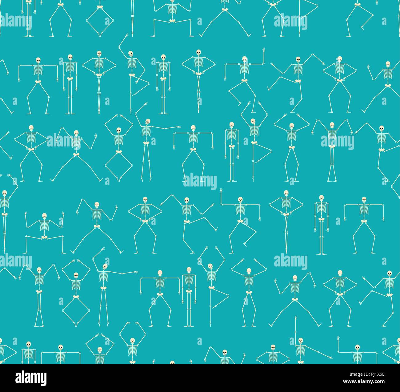 Skeleton dance pattern seamless. Skull and bone dances texture ...
