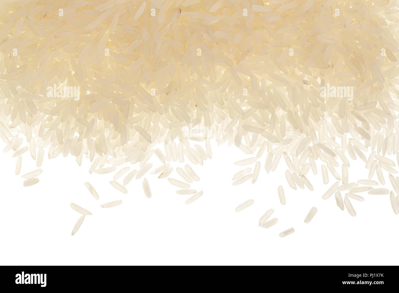 rice grains isolated on white background. Top view. Flat lay Stock ...