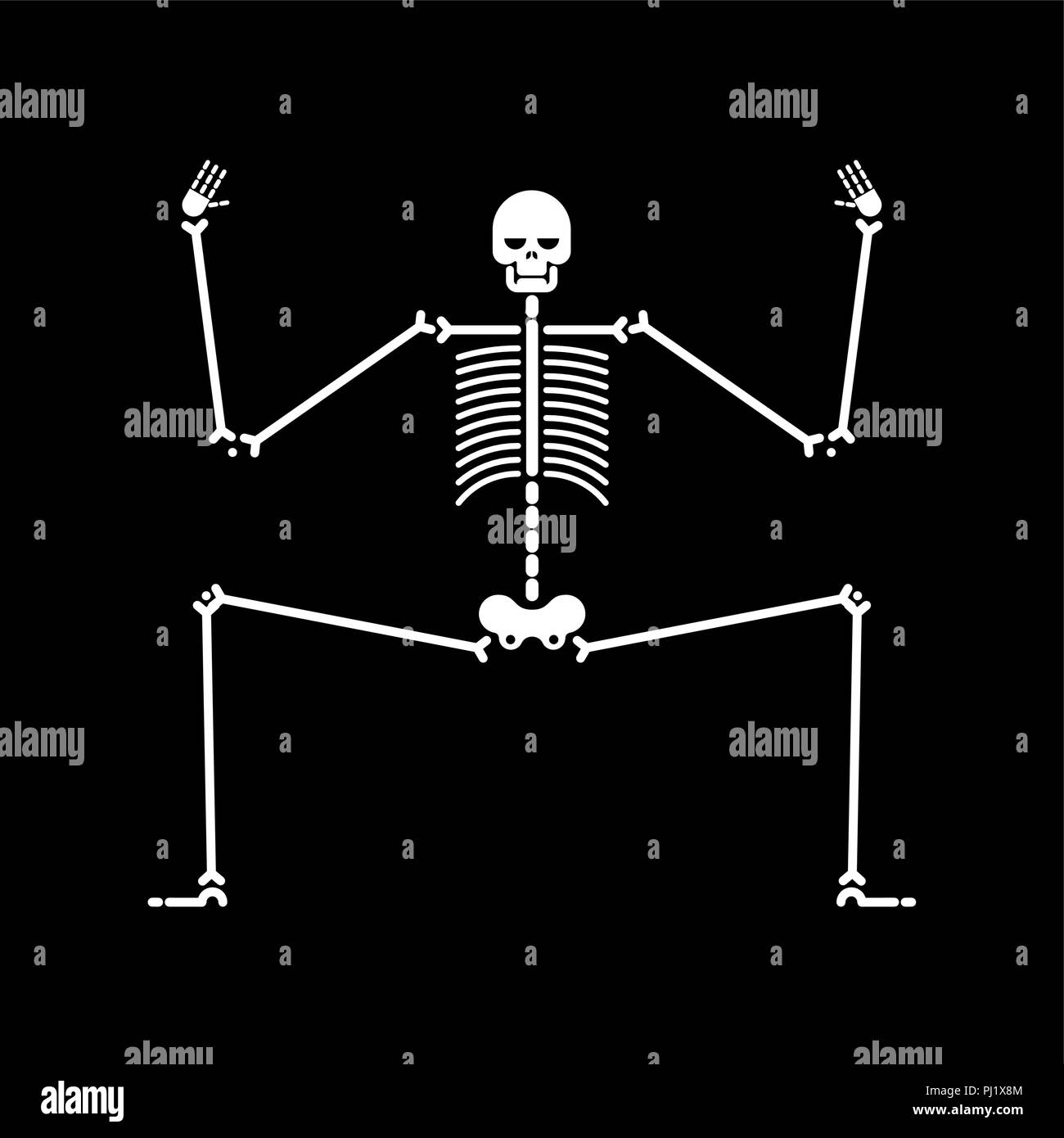 Skeleton dance isolated. Skull and bone dances. Vector illustration ...