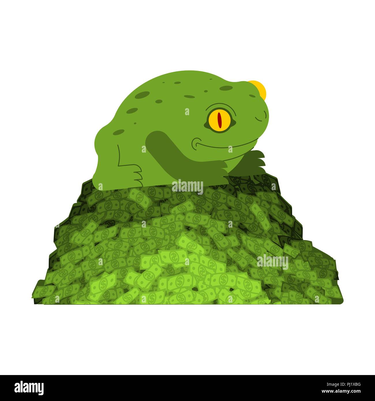 Frog and money. Chinese symbol of wealth. toad and coin. Vector ...