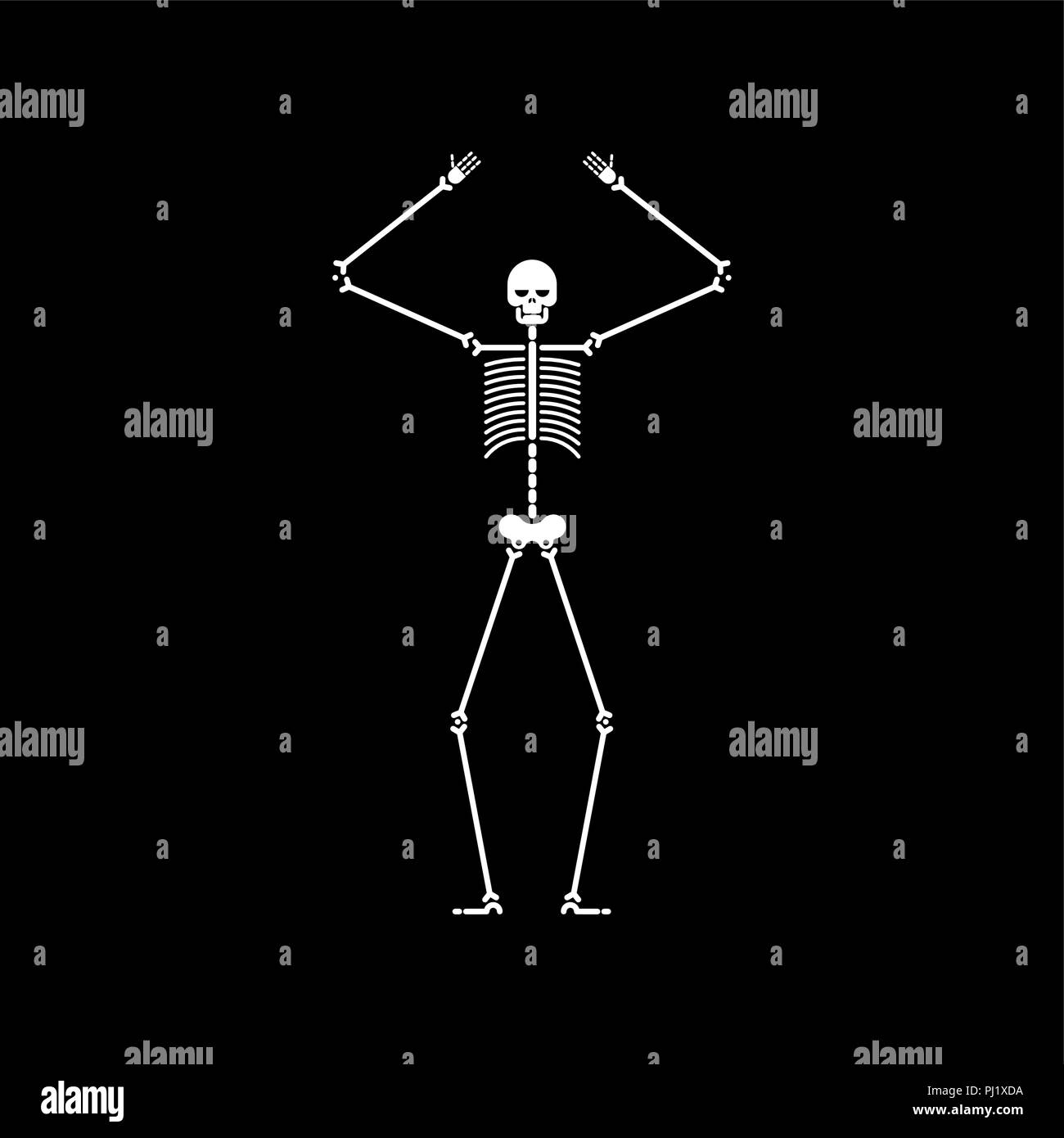 Skeleton dance isolated. Skull and bone dances. Vector illustration ...