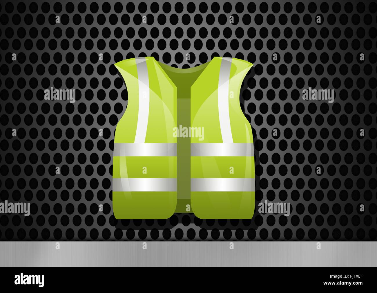 Safety hi visibility vest and metal background Stock Photo - Alamy