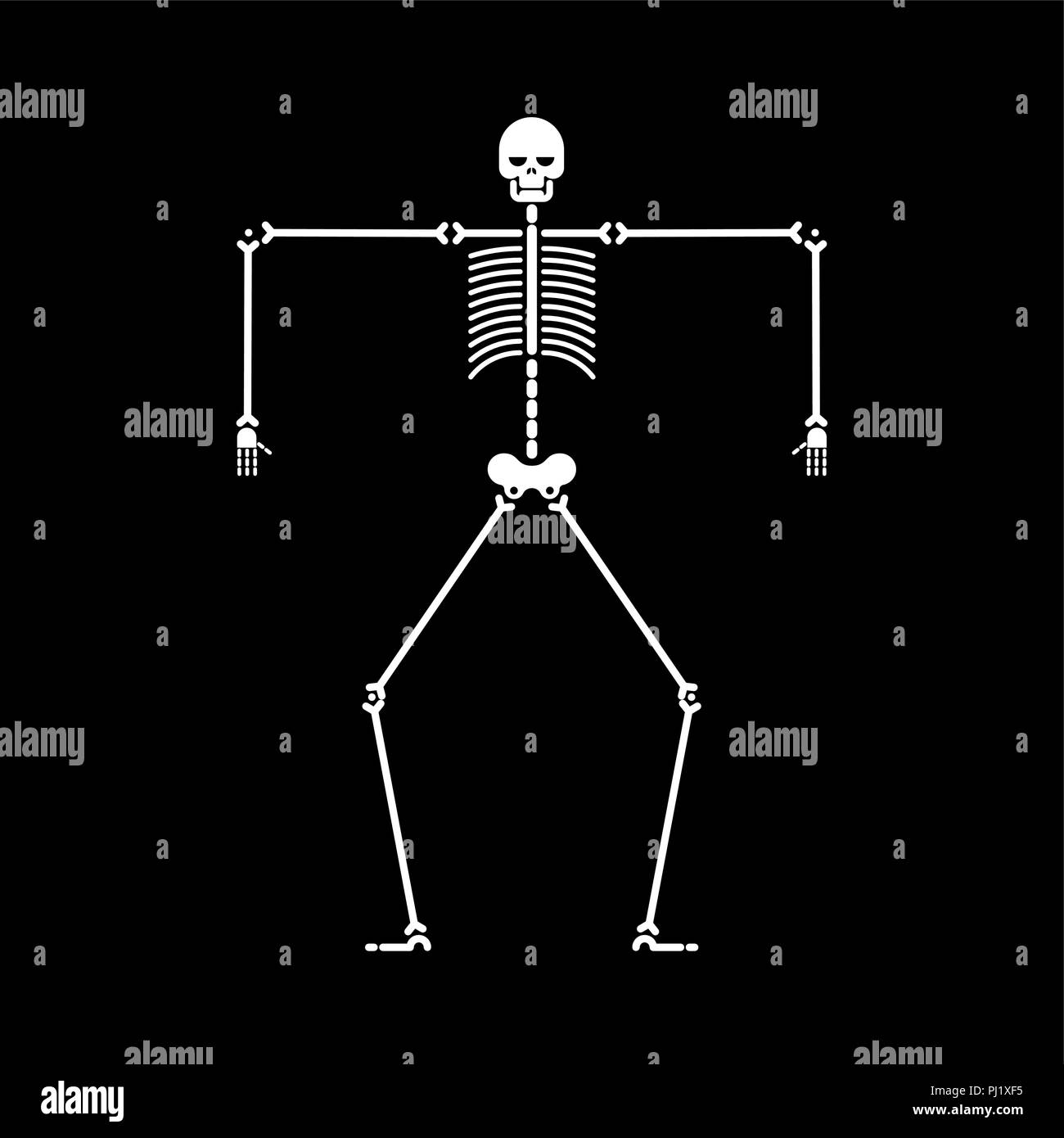 Skeleton dance isolated. Skull and bone dances. Vector illustration ...