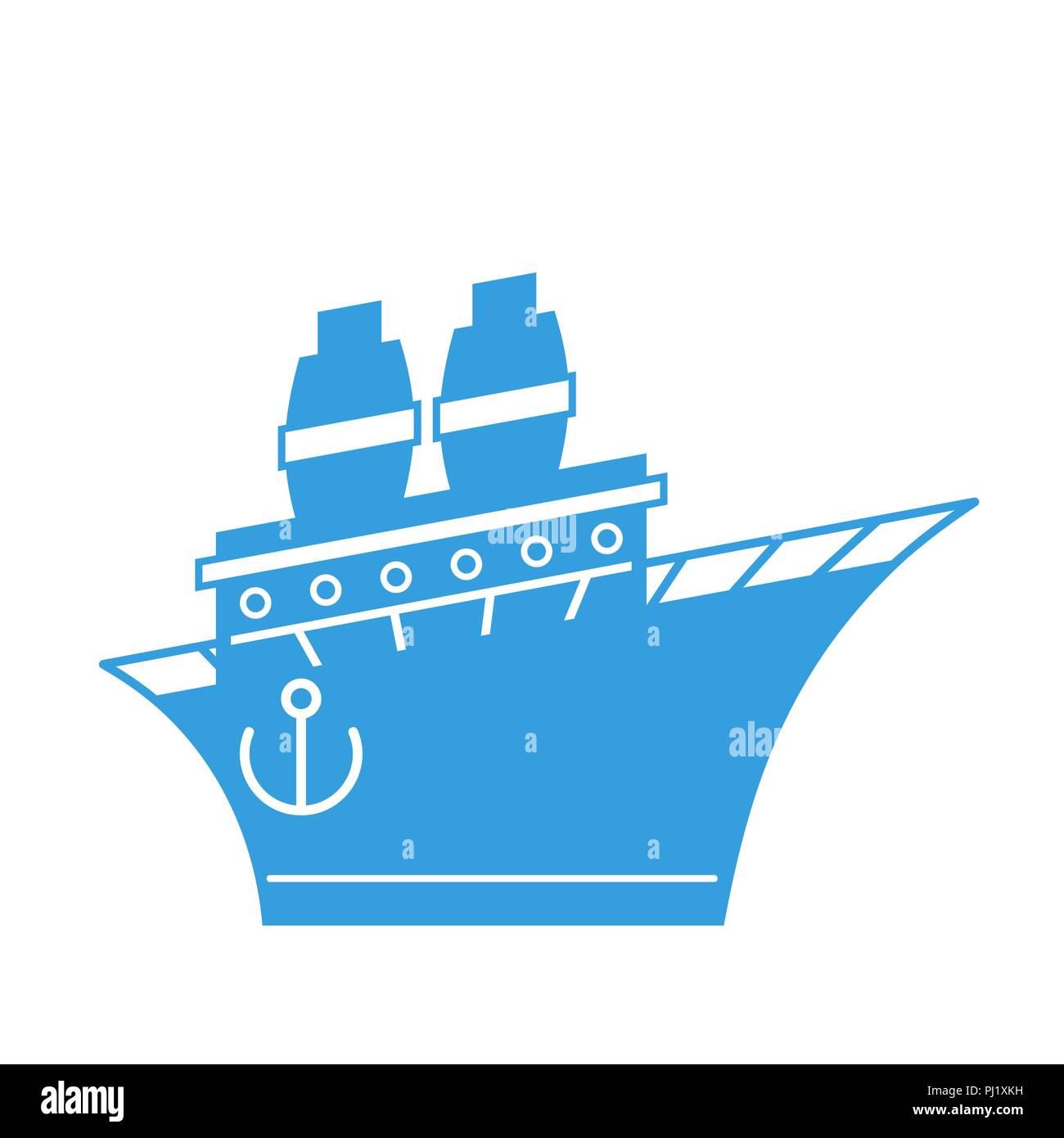 Steamboat Cartoon style. Ship vector illustration. Blue boat Stock ...